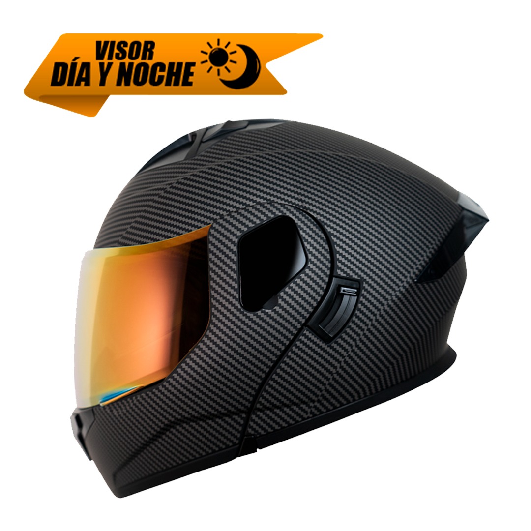 Casco abatible para moto KRATOZ EVO K35 KARBO negro mate carbon - V ...